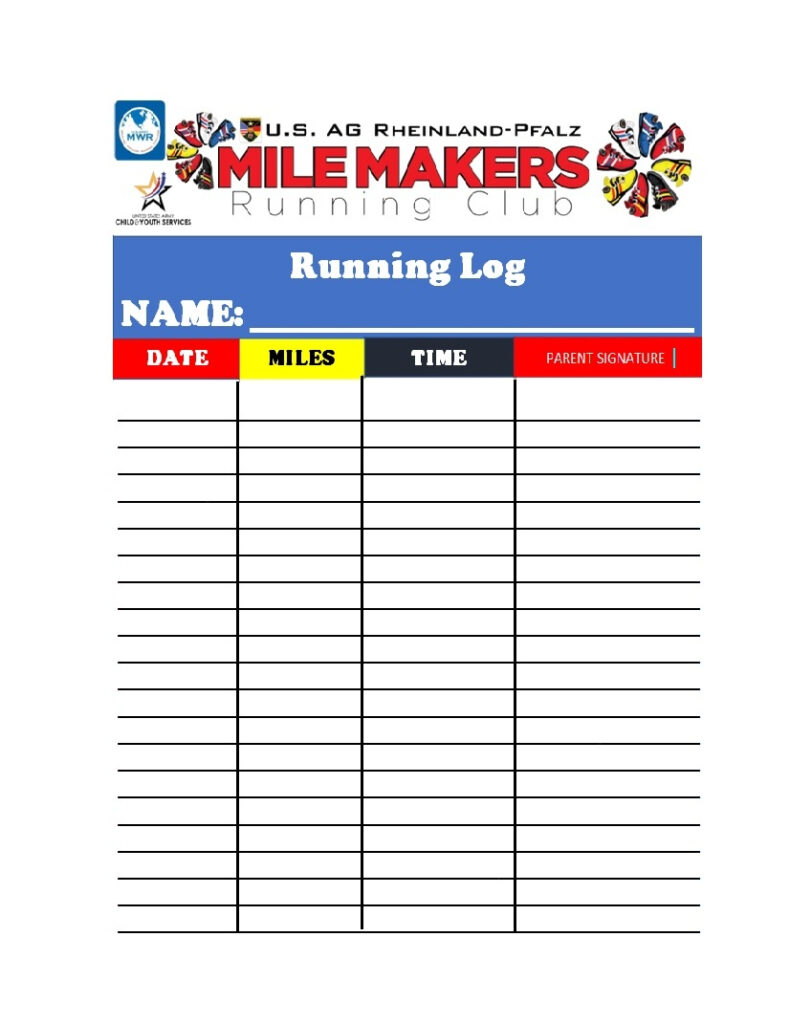 49 Handy Running Log Templates Walking Charts Template Lab Free ...