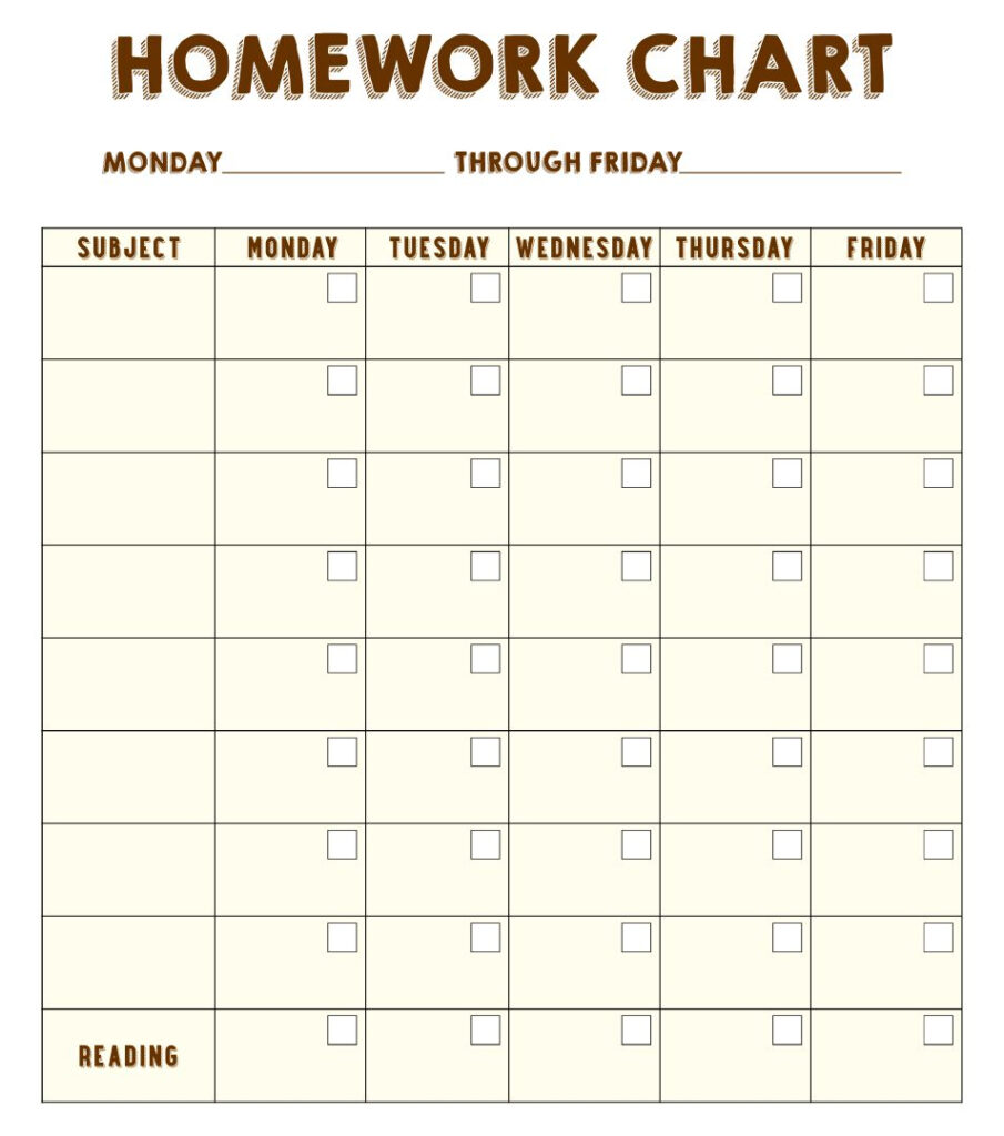 5 Best Free Printable Homework Checklist Printablee | Gerald Printable