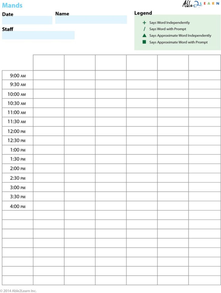 Blank Data Sheet B 1 Page Data Sheets Living Skills Token Board ...