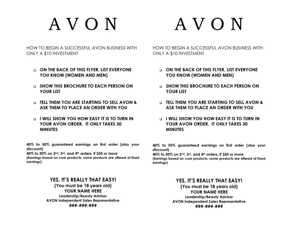 Free Printable Avon Flyers Free Printable | Gerald Printable