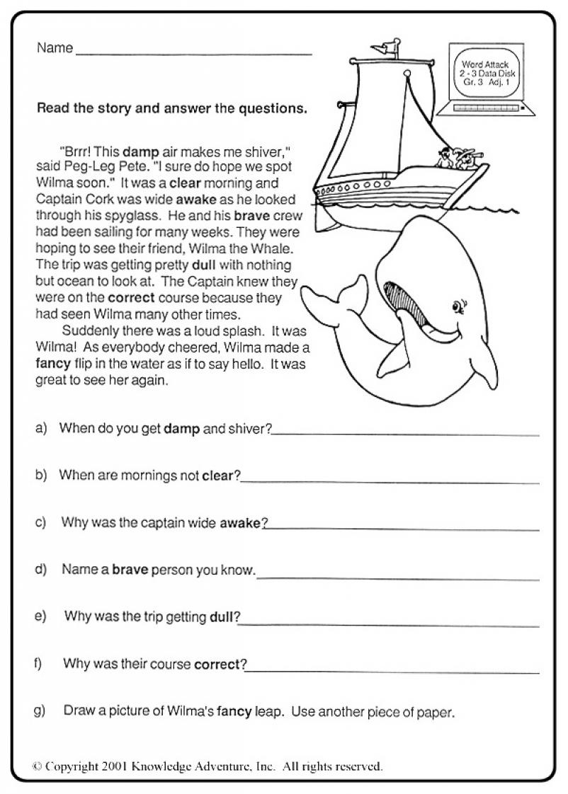 Free Printable Worksheets Reading Comprehension 5th Grade Gerald Free Printable Worksheets Reading Comprehension 5th Grade Gerald
