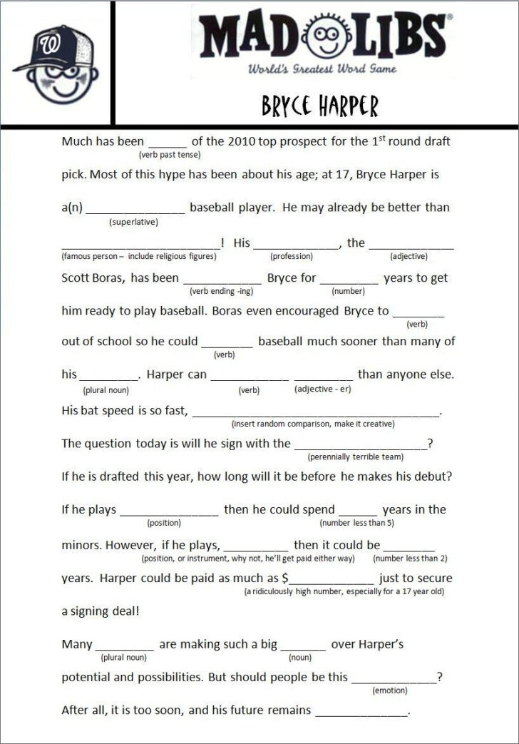 Free Printable Mad Libs For Middle School Students Free Printable ...