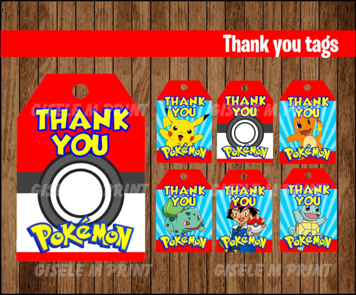 Pokemon Thank You Tags Printable Pokemon Gift Tags Pokemon Etsy ...