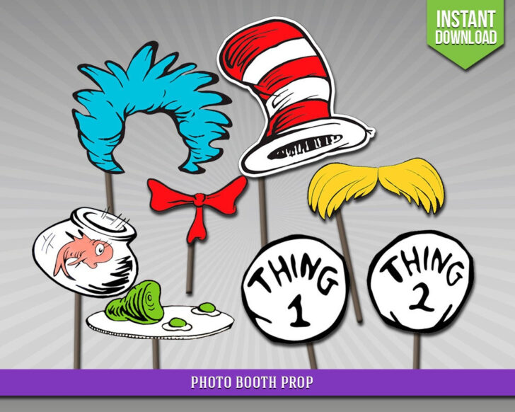 SALE 80 OFF Dr Seuss Photo Booth Props Birthday By MarlonPrints ...